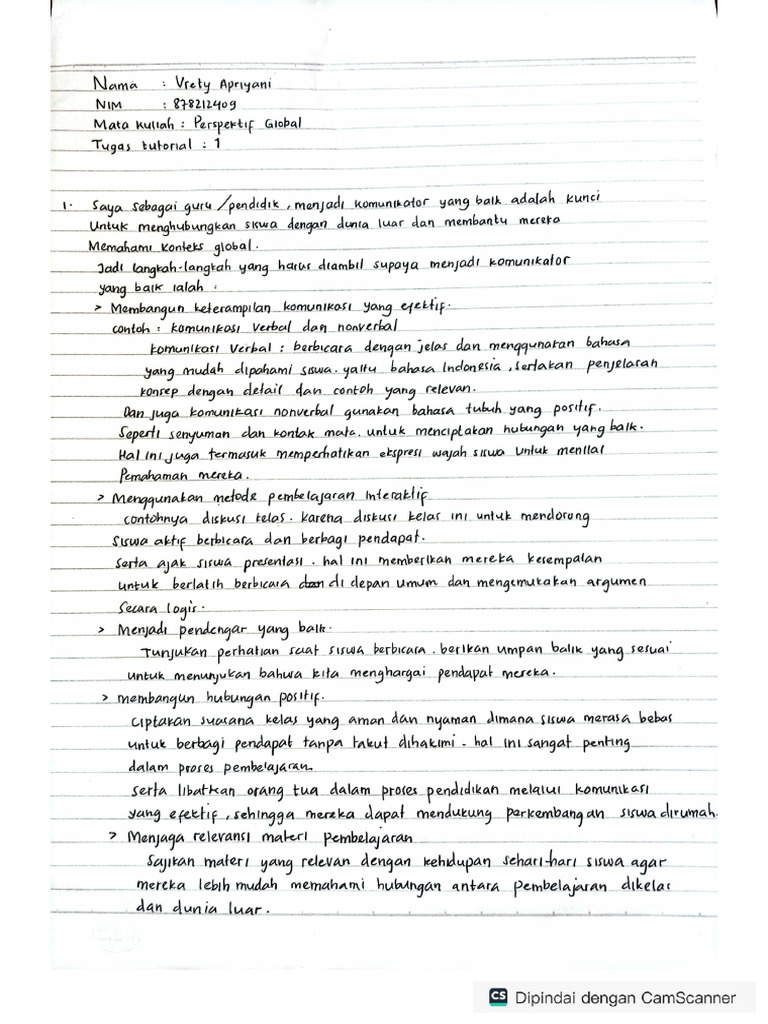 TUGAS 1 PERSPEKTIF GLOBALvrety Apriyani | PDF