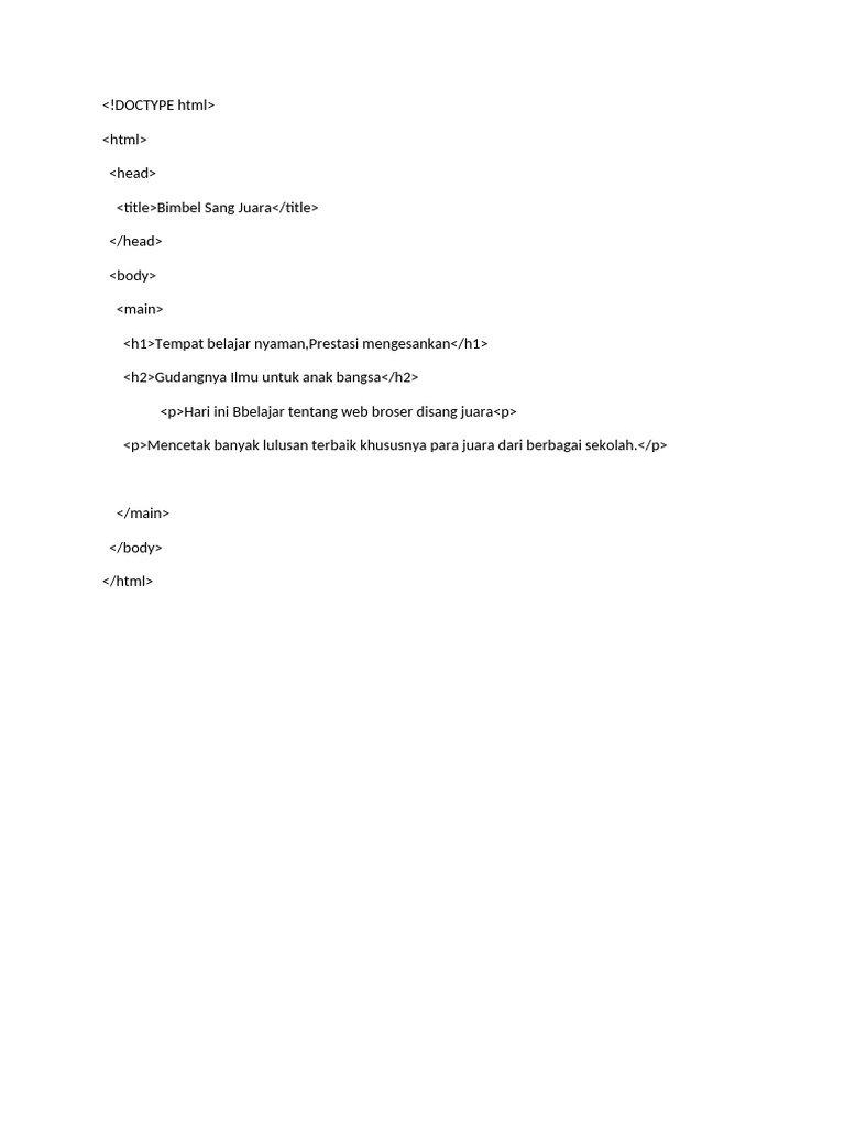 Contoh Latihan HTML | PDF