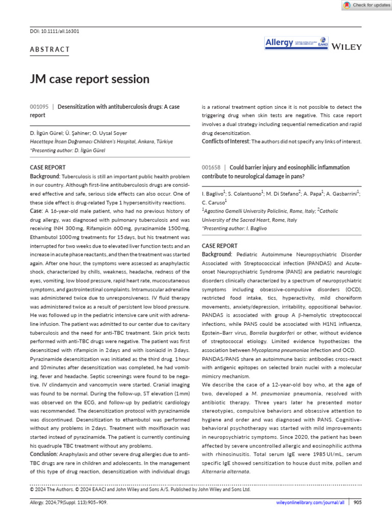 Allergy - 2024 - JM Case Report Session | PDF | Clinical Medicine | Causes Of Death
