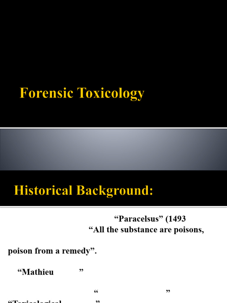 Forensic Toxicology-Presentation | PDF | Toxicology | Poison