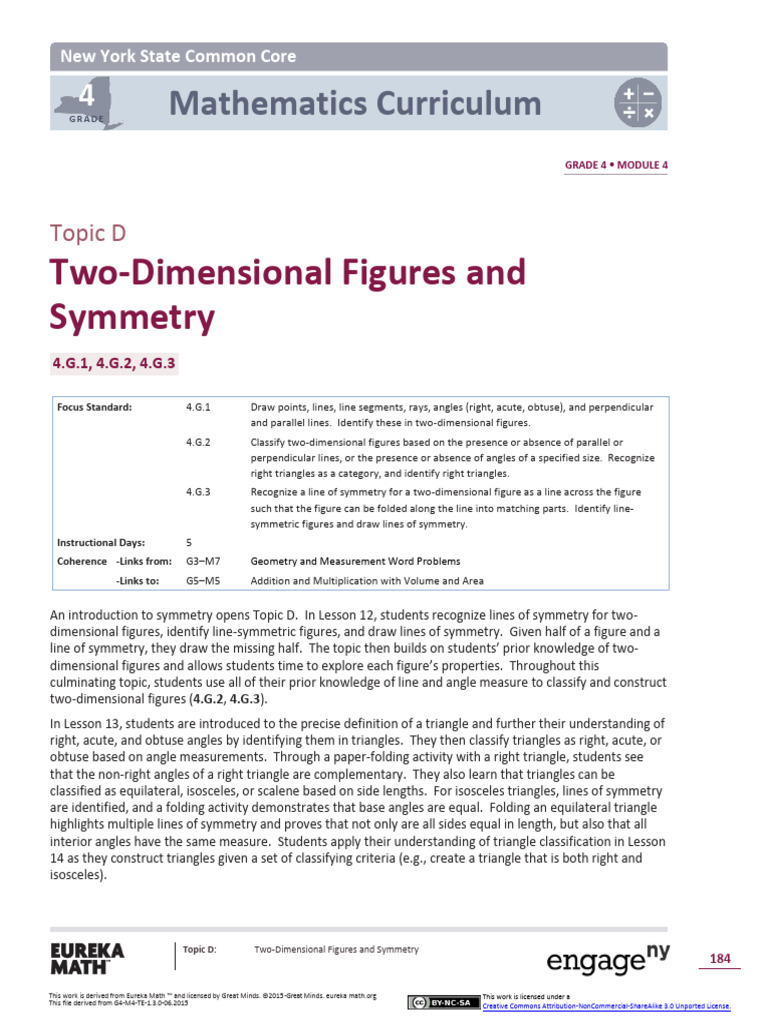 Math g4 m4 Topic D Overview | PDF | Triangle | Perpendicular