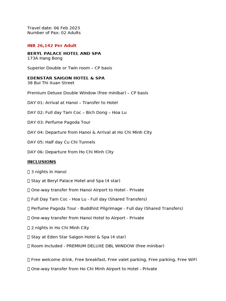 VIETNAM 5 Nights | PDF