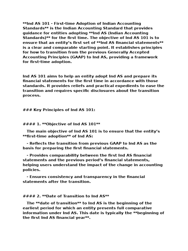 Ind AS 101 | PDF | Fair Value | Financial Statement