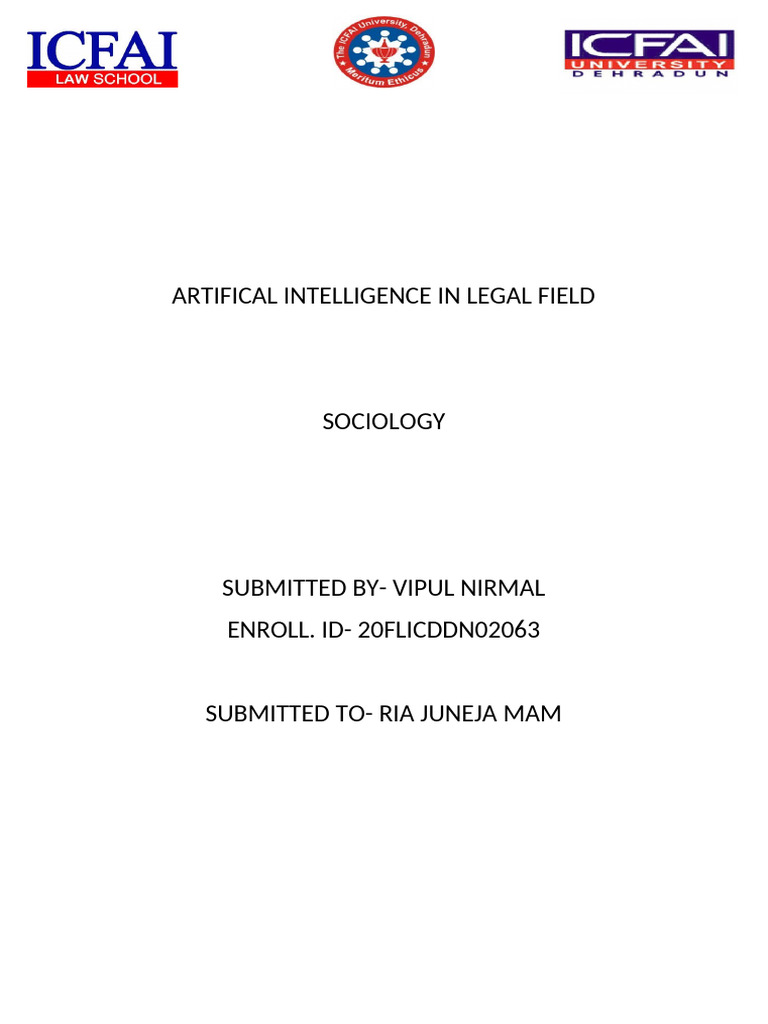 Artifical Intelligence in Legal Field | PDF