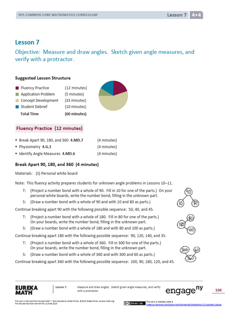 Math g4 m4 Topic B Lesson 7 | PDF | Angle | Creative Commons License