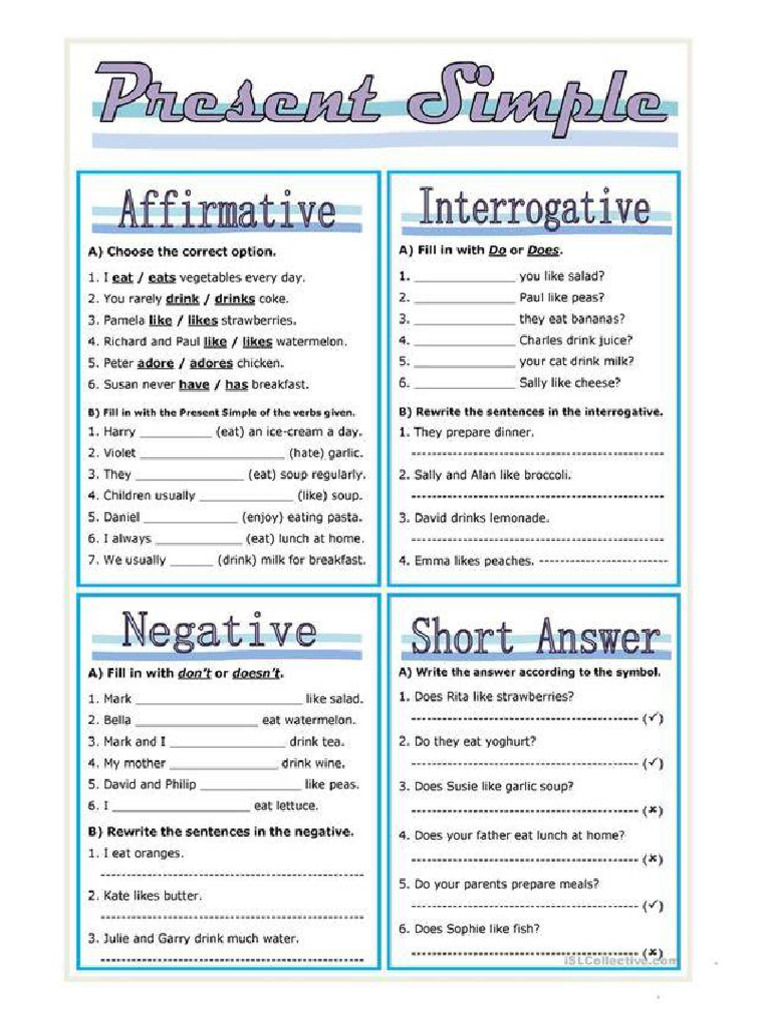 Simple Present Tense 2 | PDF
