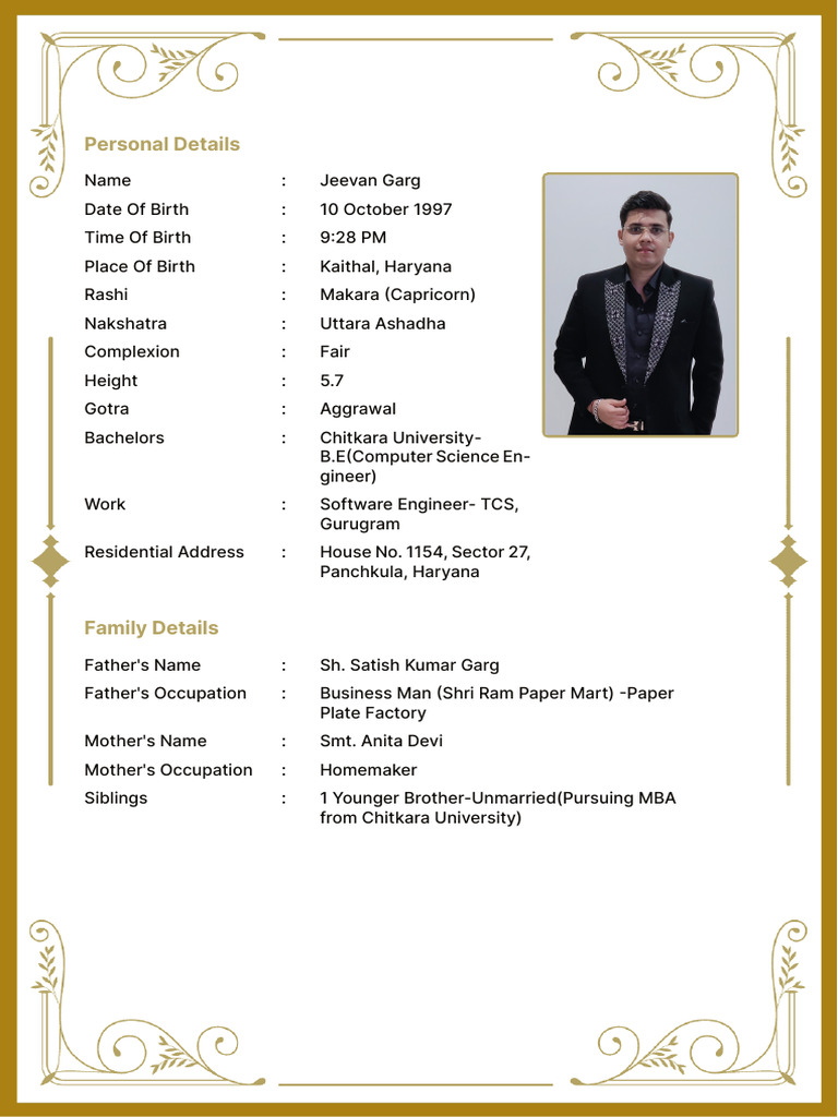 Personal Details of Jeevan Garg | PDF