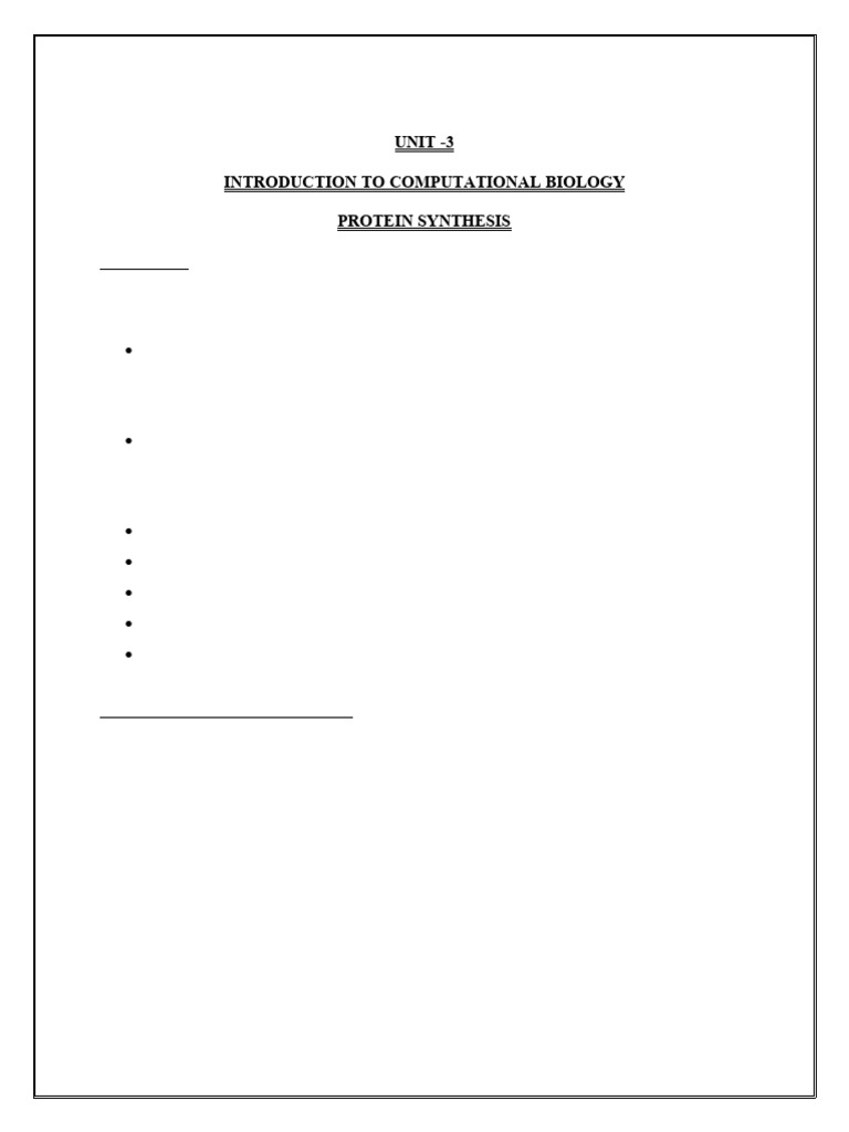 Unit 3 Notes Pdf Translation Biology Ribosome