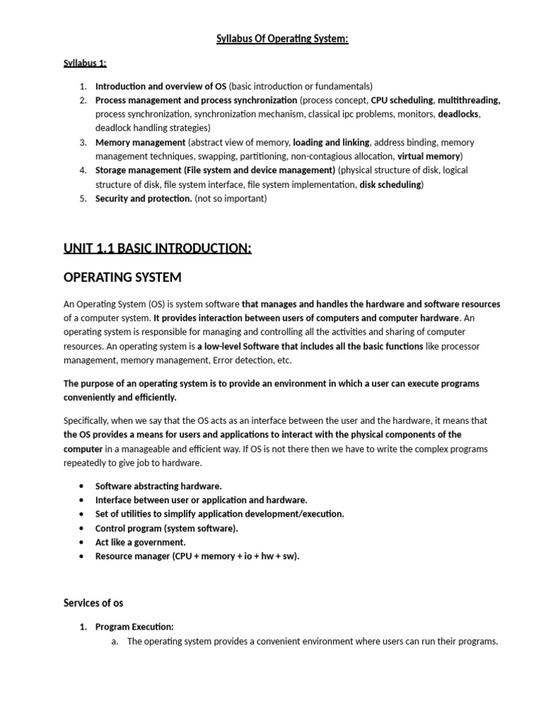 Operating System Unit-1 Introduction and Overview of Os | PDF | Operating System | Booting