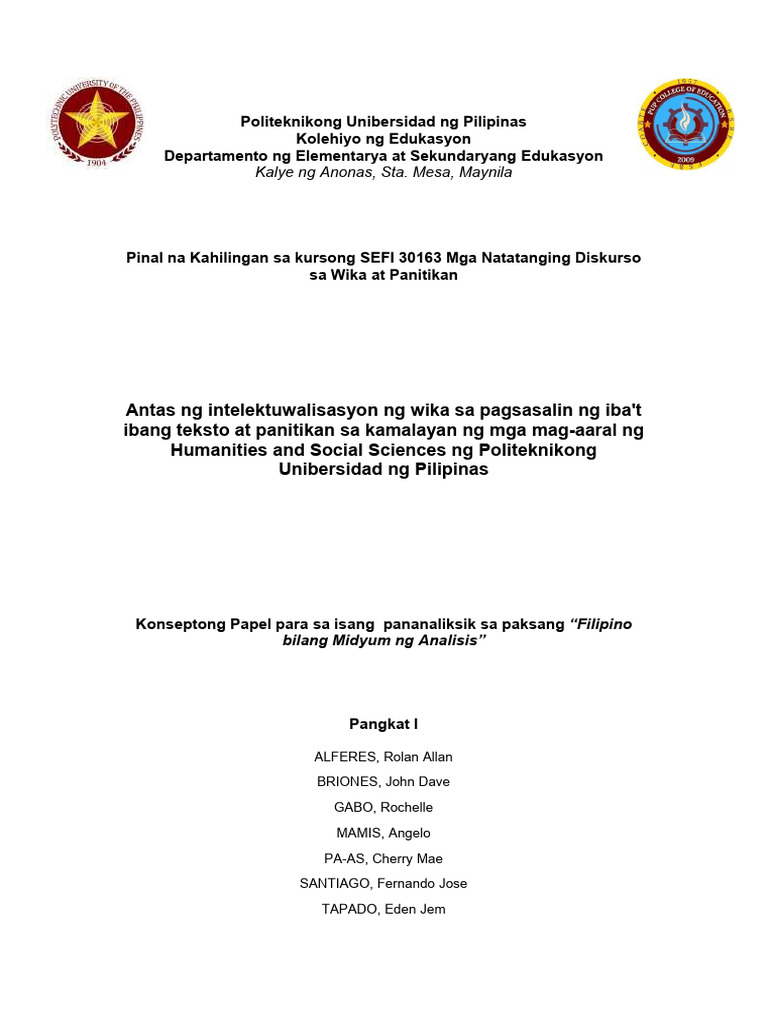 Pangkat 1 Konseptong Papel | PDF