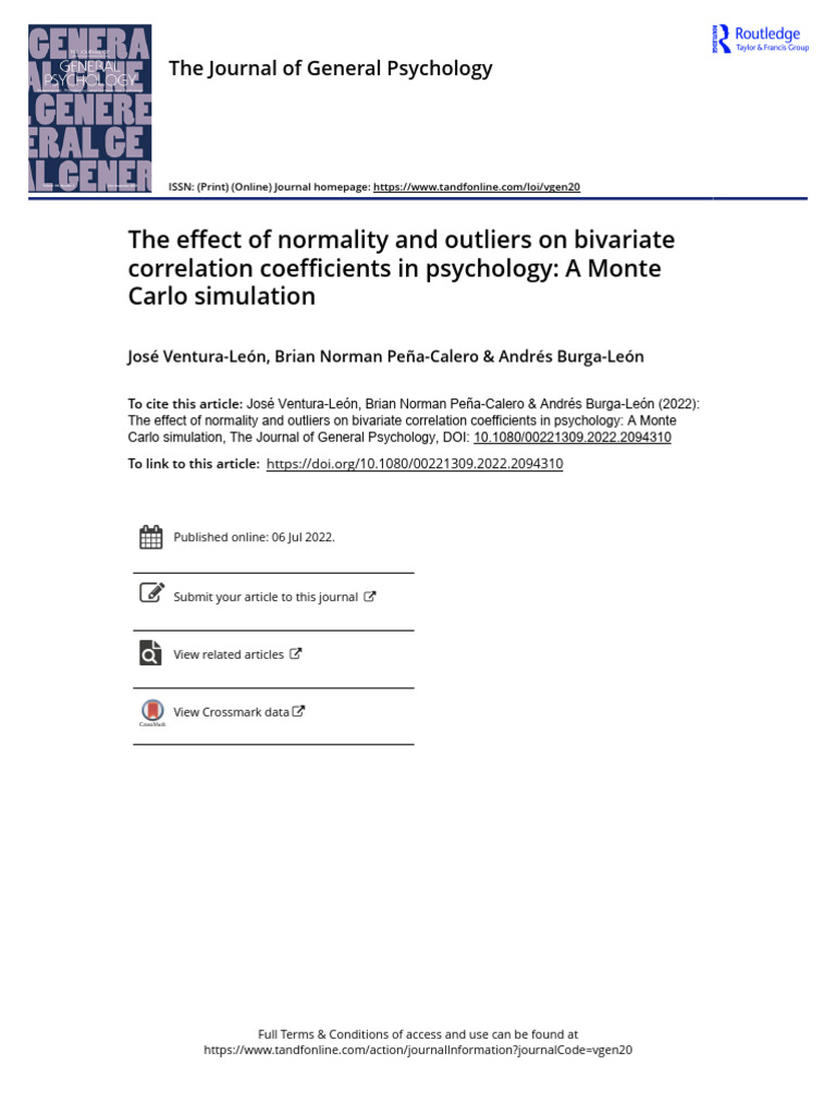 The Effect of Normality and Outliers On Bivariate Correlation Coefficients in Psychology: A ...