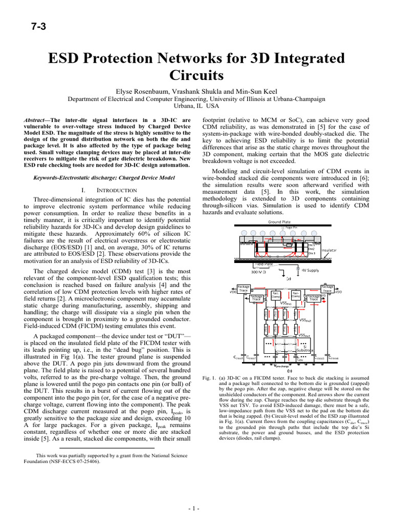 (3D前序方法) ESD Protection Networks for 3D Integrated Circuits | PDF | Electrostatic Discharge ...