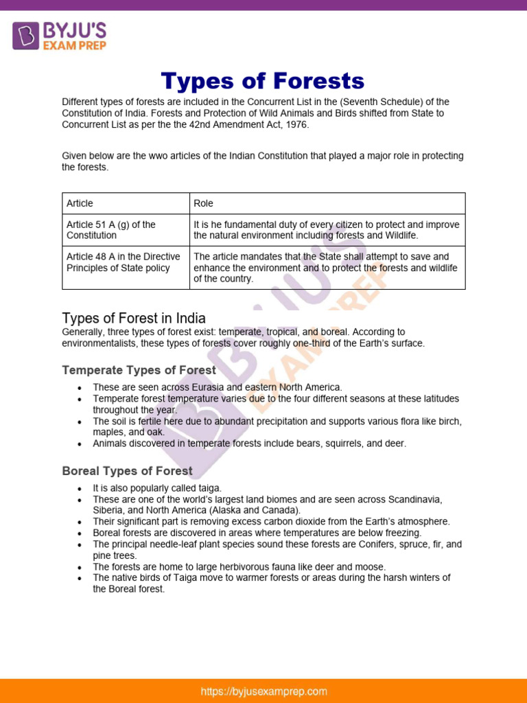 Types of Forests Upsc Notes 94 | PDF | Forests | Earth Sciences