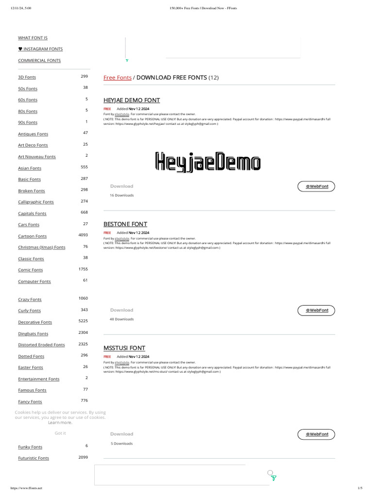 150,000+ Free Fonts - Download Now - FFonts | PDF | Typefaces | Typography