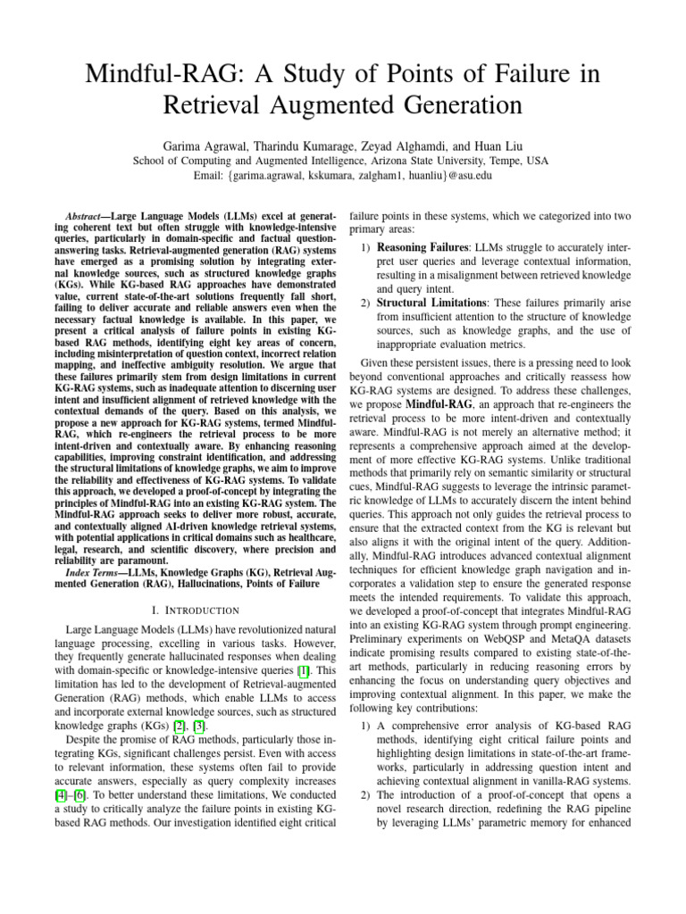 Mindful-Rag A Study of Points of Failure in Retrieval Augmented Generation | PDF | Knowledge ...