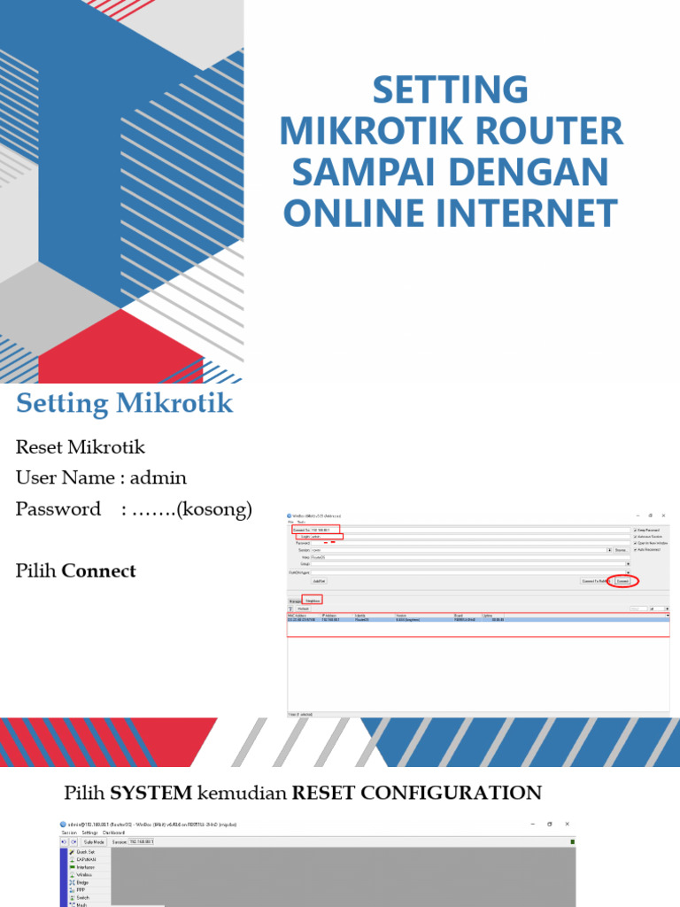 Modul Setting Mikrotik Router Sampai Dengan Online Internet | PDF ...