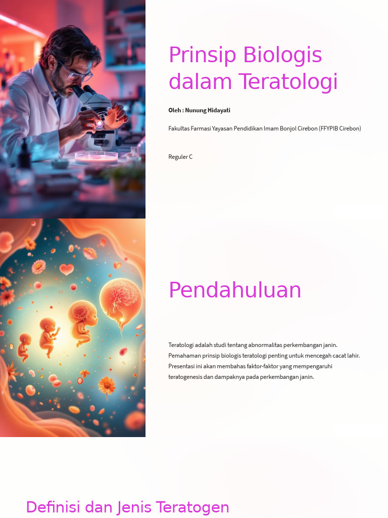 Prinsip Biologis Dalam Teratologi | PDF | Kesehatan Holistik | Sains & Matematika