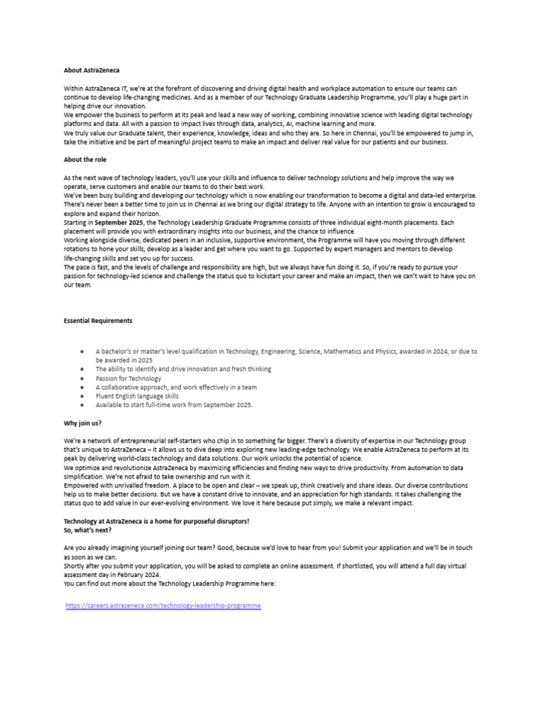 JD_AstraZeneca | PDF | Cognition | Learning