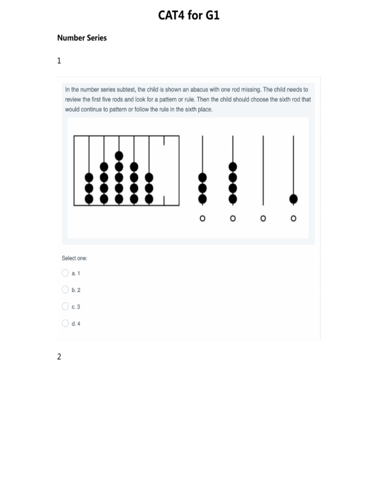 Do - CAT4 For G1-04-Number Series | PDF
