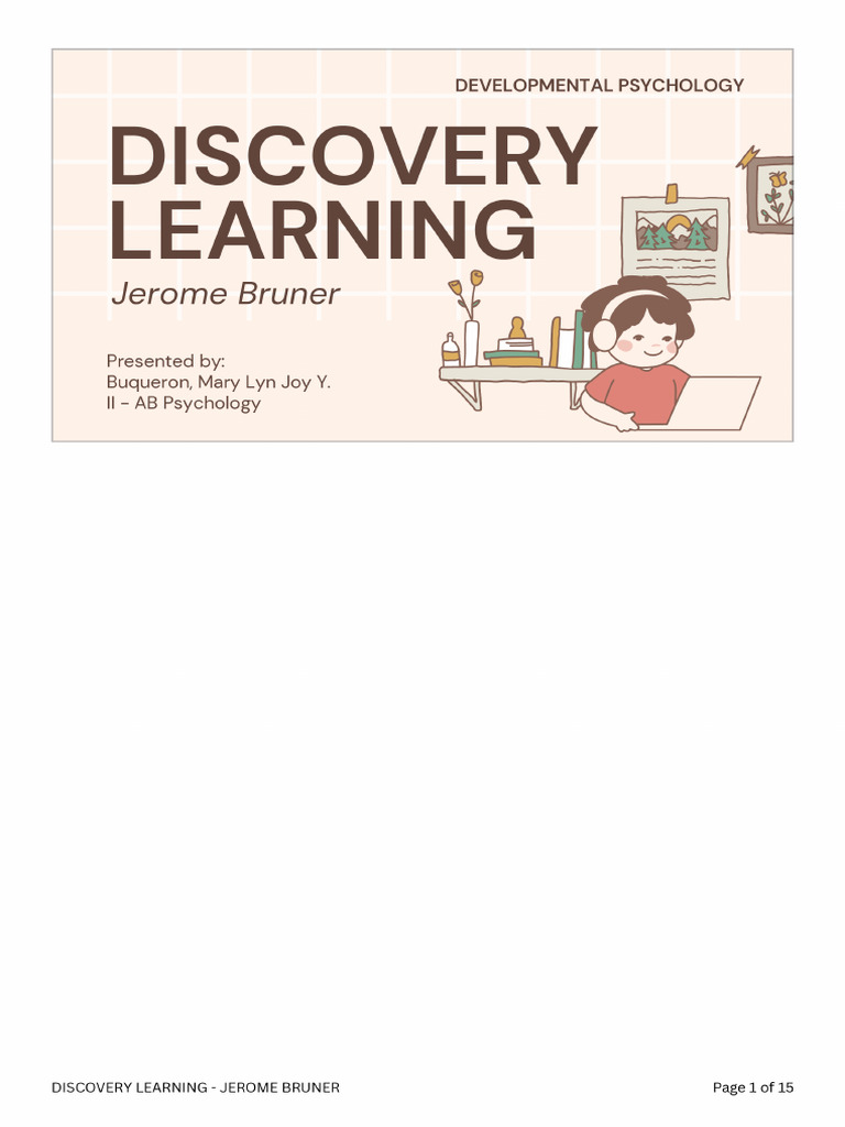 Discovery Learning Bruner | PDF