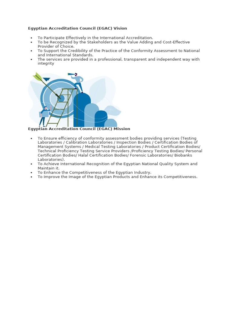 Egyptian Accreditation Council (EGAC) Vision | PDF | Finance & Money ...