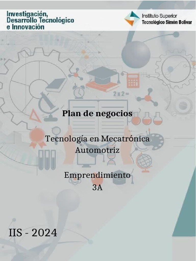 Plan de Negocios: Tecnolog A en Mecatr Nica Automotriz Emprendimiento 3A | PDF | Análisis FODA ...