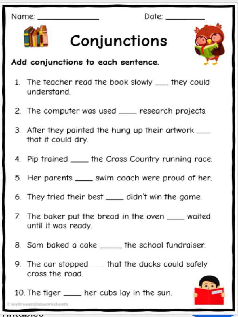 Conjunction Correction | PDF | Language Arts & Discipline | Home & Garden