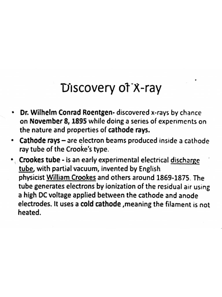 Discovery of X-Ray | PDF