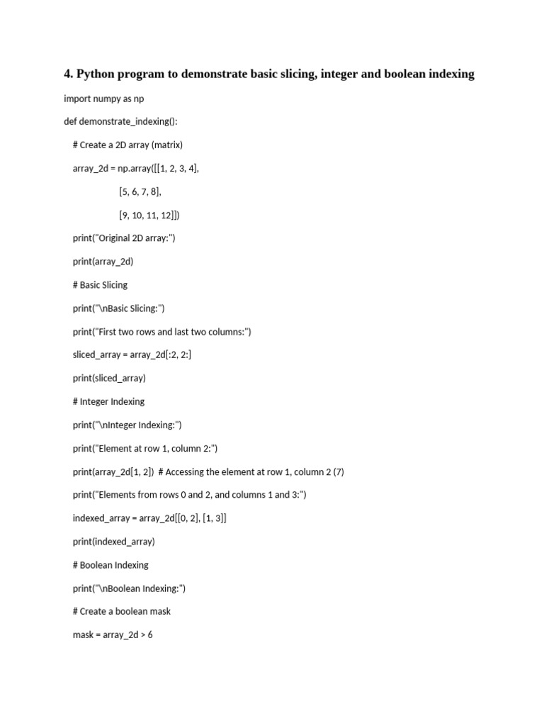 Python Indexing Techniques | PDF | Computers