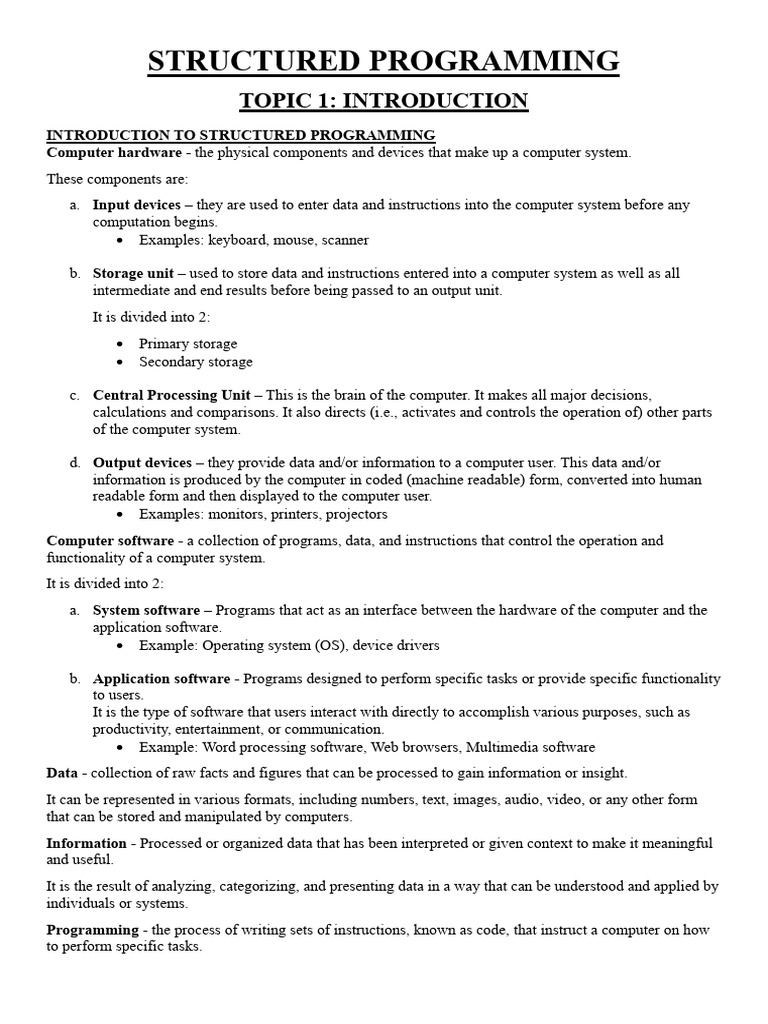 Introduction to Structured Programming | PDF | Computer Programming | Programming Paradigms