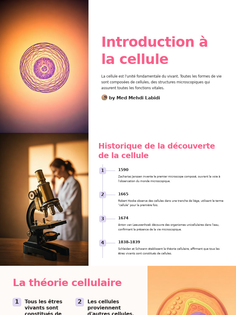 Introduction A La Cellule | PDF | Cellule (Biologie) | Biochimie