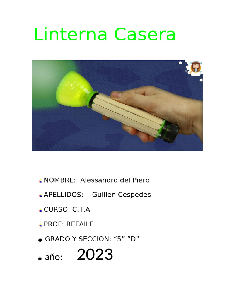 Linterna Casera - Guillen | PDF | Aislador (Electricidad) | Ingenieria Eléctrica