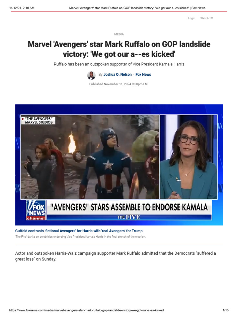 Mark Ruffalo Reacts to GOP Election Loss | PDF | Republican Party ...