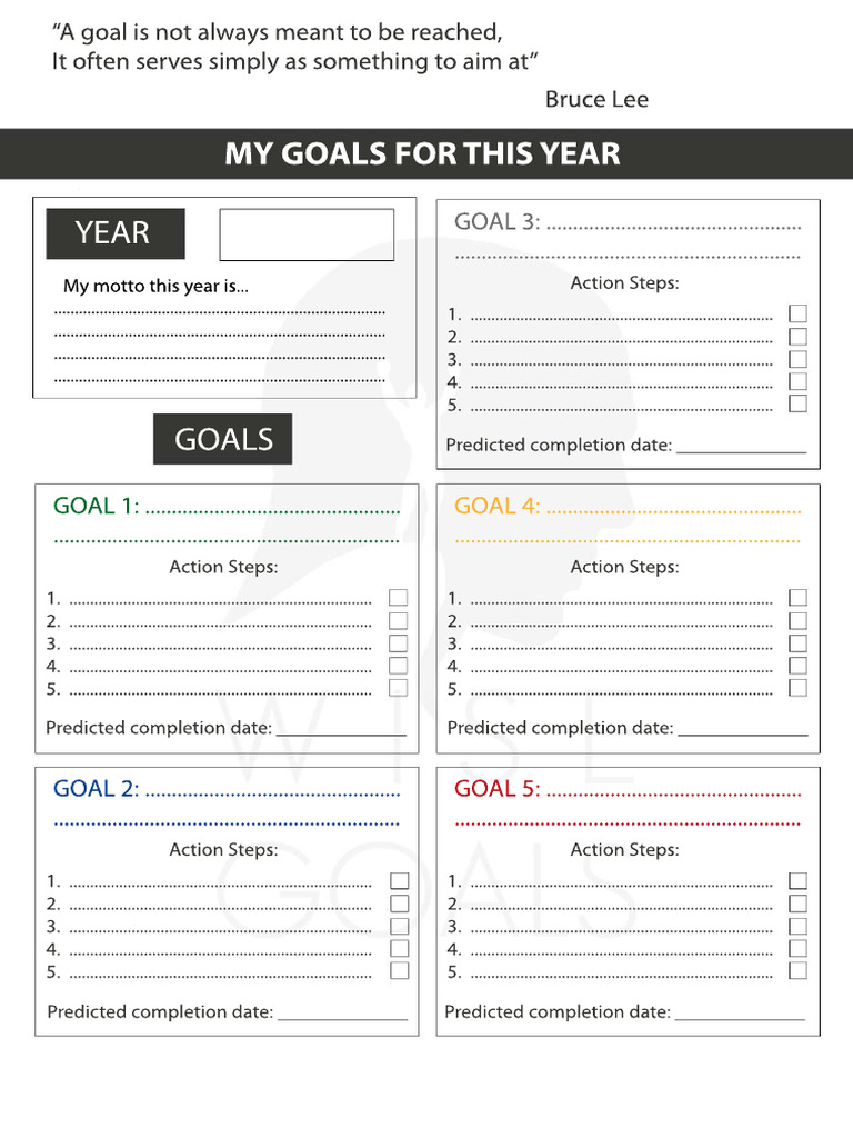 3 - My Goals For This Year Worksheet-1 | PDF
