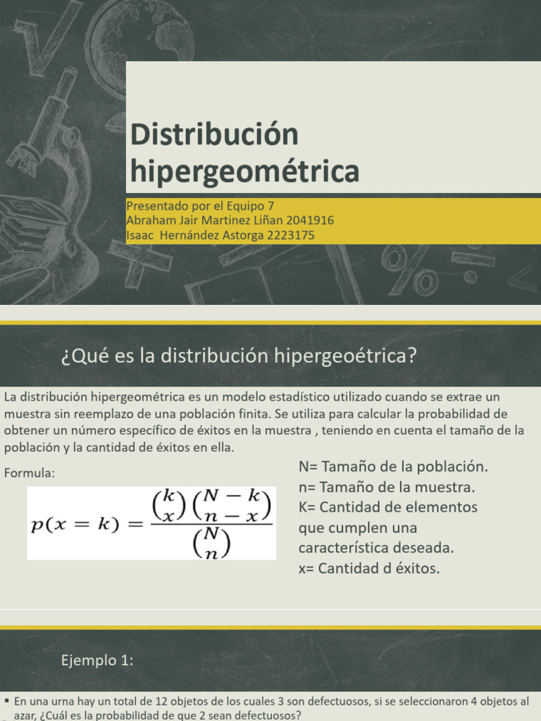 Distribución Hipergeométrica | PDF | Matemáticas Aplicadas | Teoría de ...