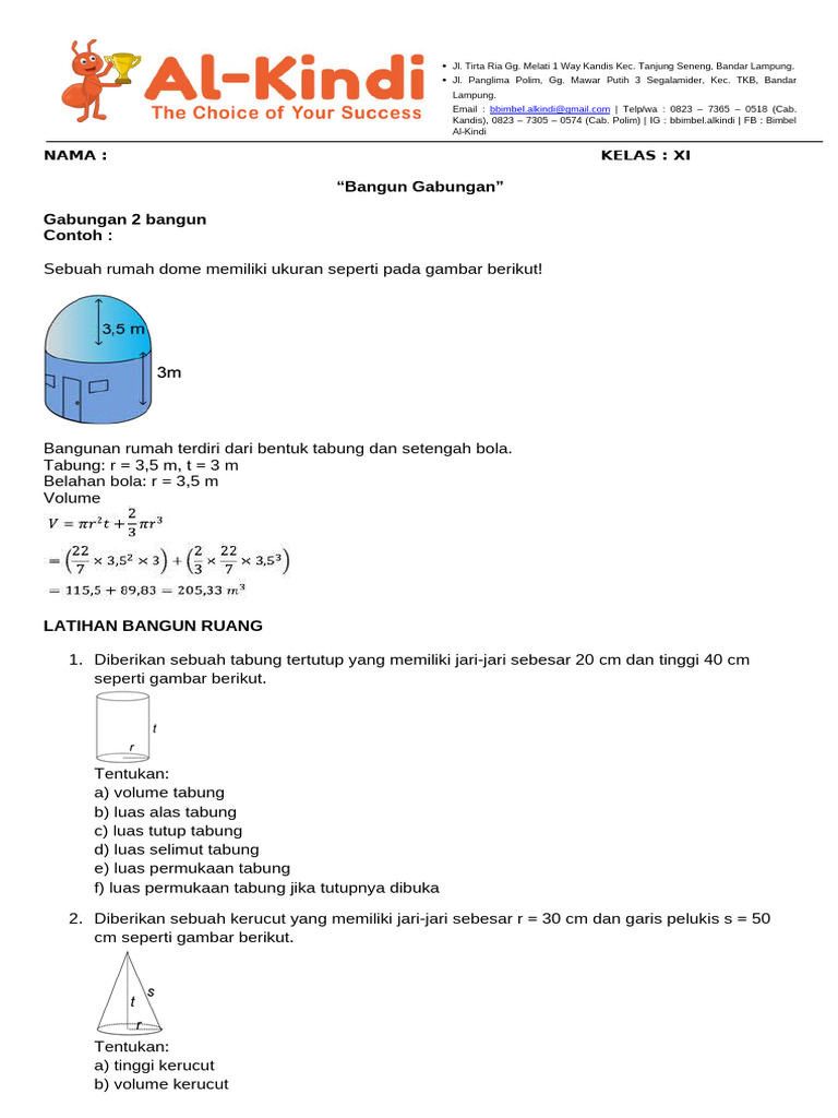 Handout MTK KLS 9 JAN 22 LATIHAN SOAL. | PDF | Griya & Taman