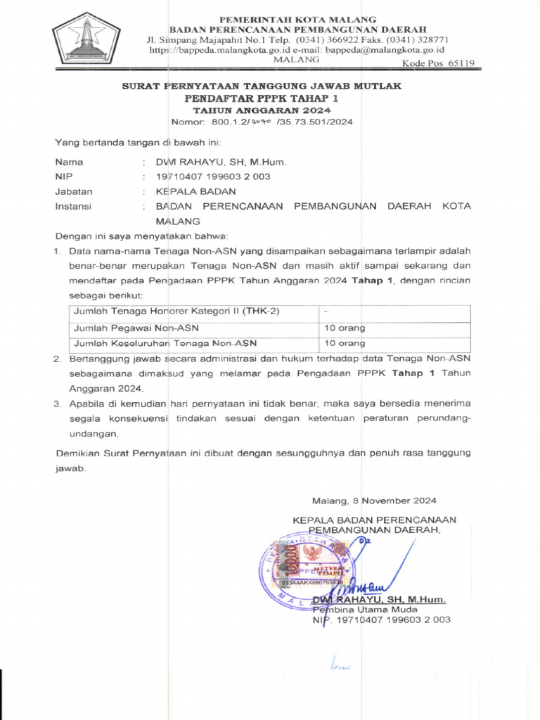 SPTJM PPPK Bappeda | PDF