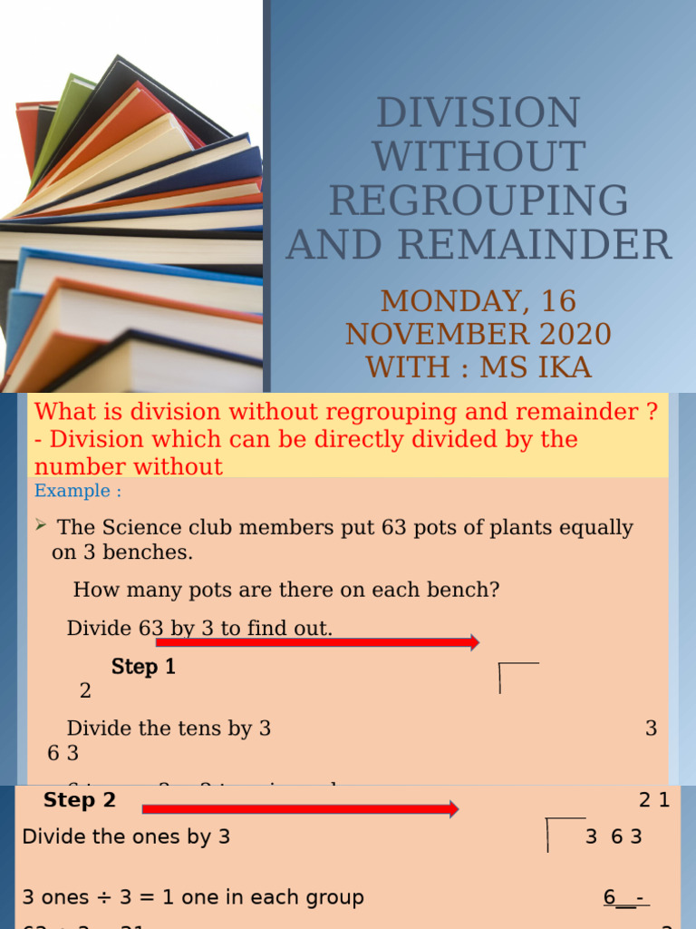 Division Without Regrouping and Remainder | PDF