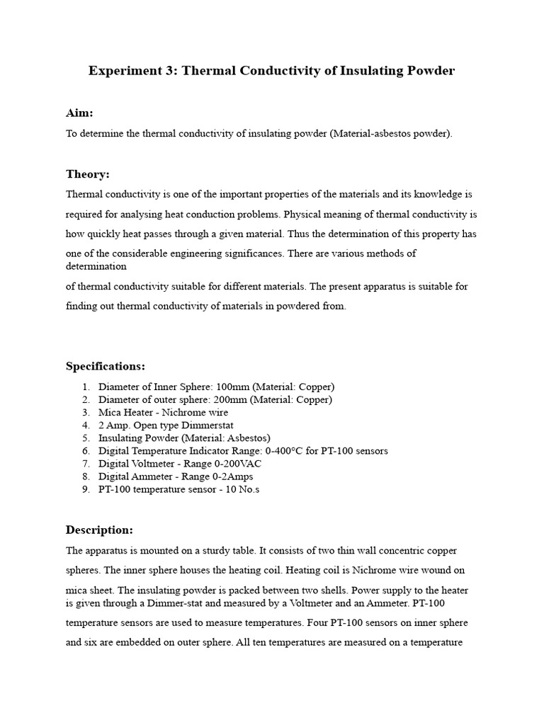 Experiment 1 | PDF | Thermal Insulation | Temperature