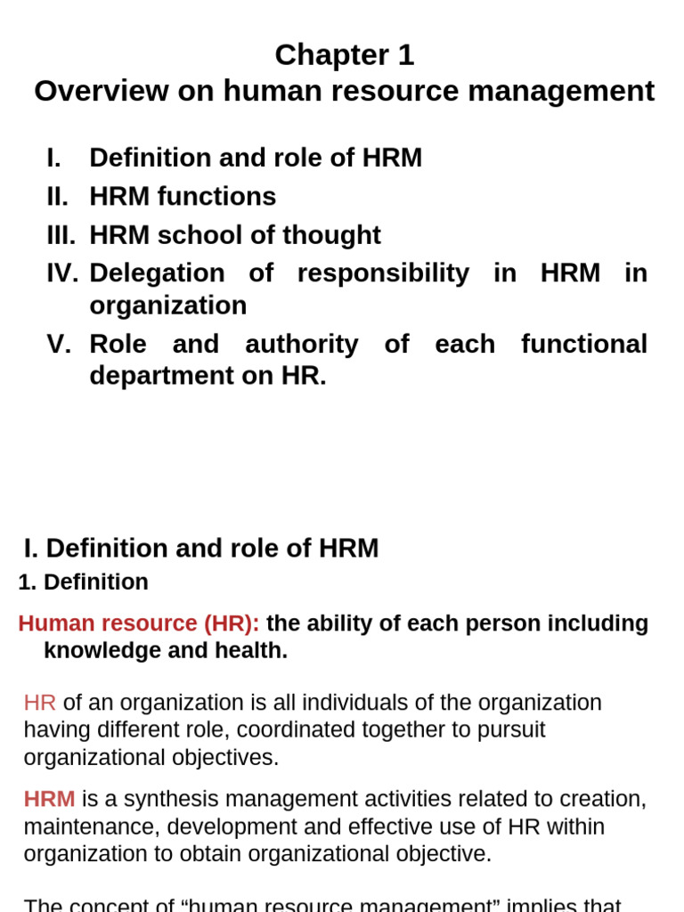 Human Resource Management Overview | PDF | Human Resource Management ...
