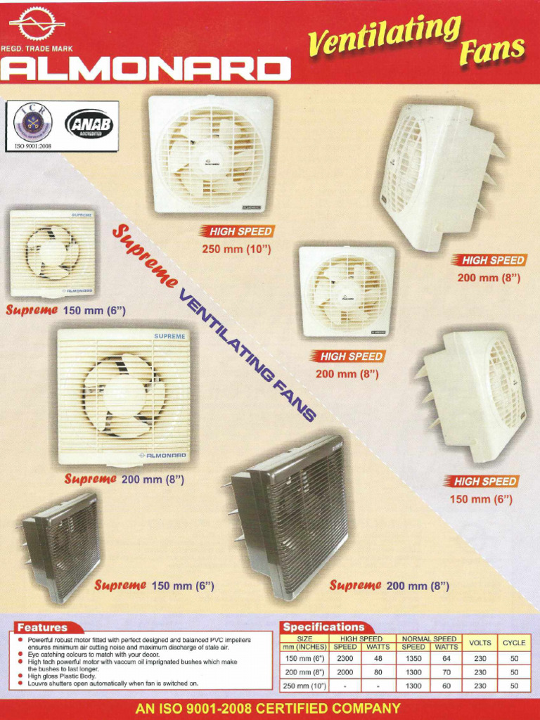 Almonard Ventilating Fans | PDF | Technology & Engineering