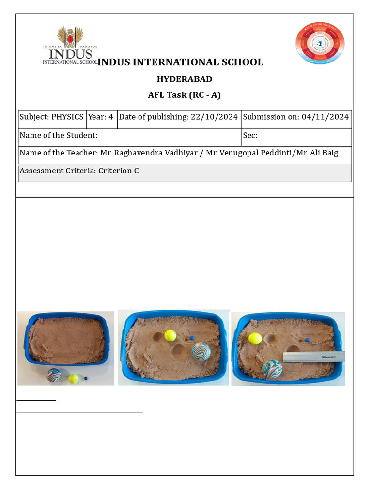Grade - 9 - RC - A - AFL - Task - 22nd of October - 2024 | PDF | Hypothesis | Validity (Statistics)