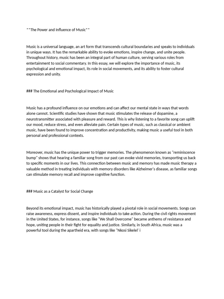 Music Influence | PDF | Social Science