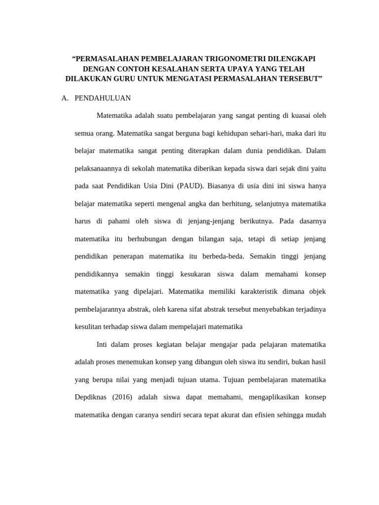 PERMASALAHAN PEMBELAJARAN TRIGONOMETRI DILENGKAPI DENGAN CONTOH ... PERMASALAHAN PEMBELAJARAN TRIGONOMETRI DILENGKAPI DENGAN CONTOH ...