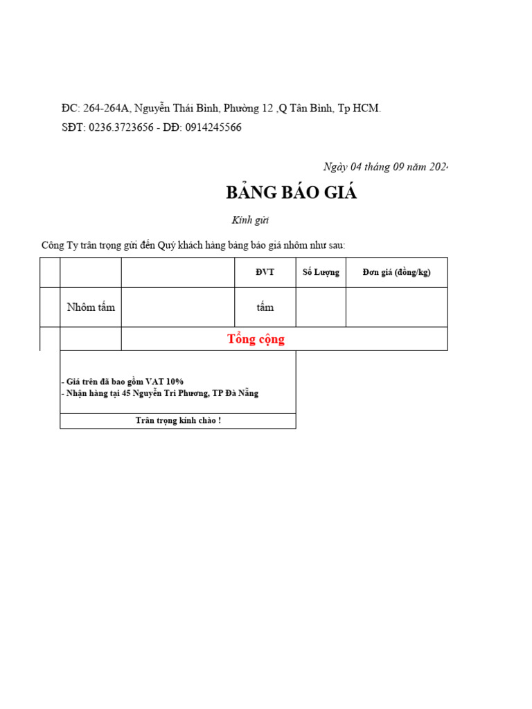 BBG Nhôm Hiếu Nam | PDF