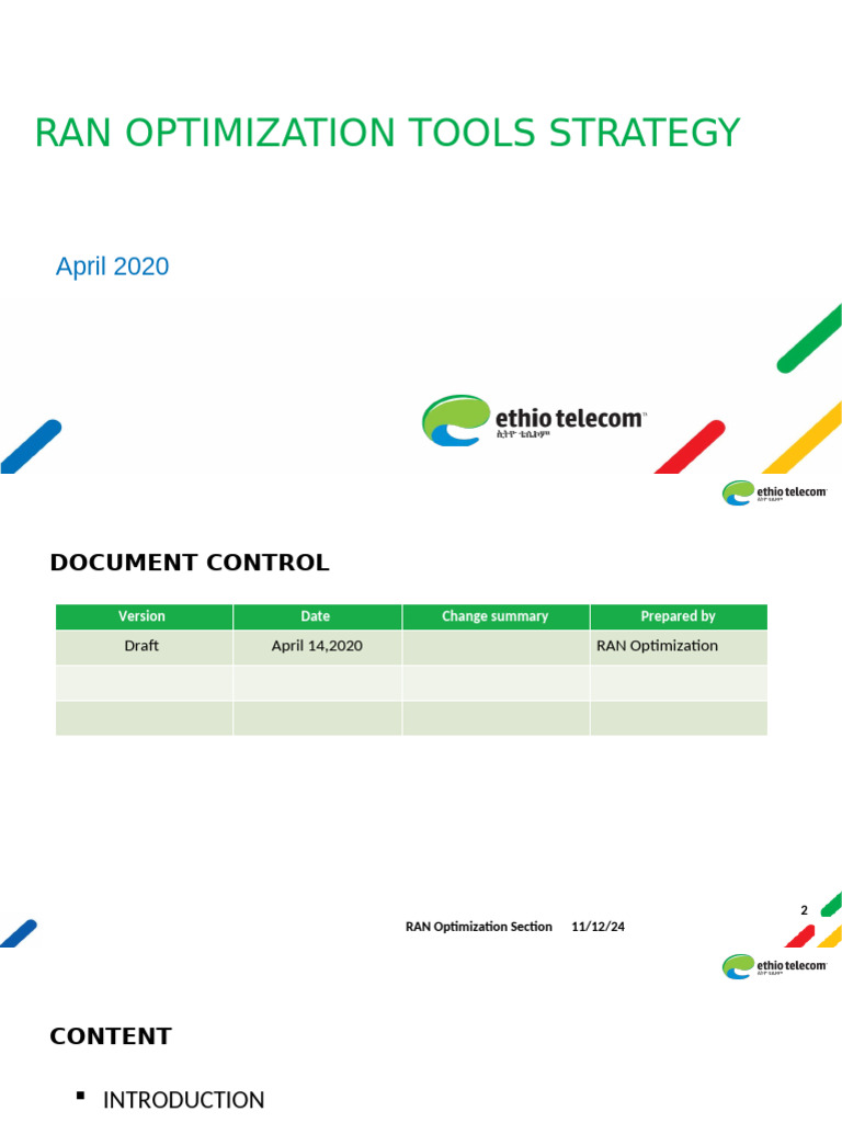 Ran Optimization Tools Strategy Version 2 | PDF | Lte (Telecommunication) | Computer Networking