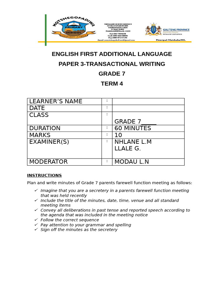 English Transactional Writing | PDF | Foreign Language Studies