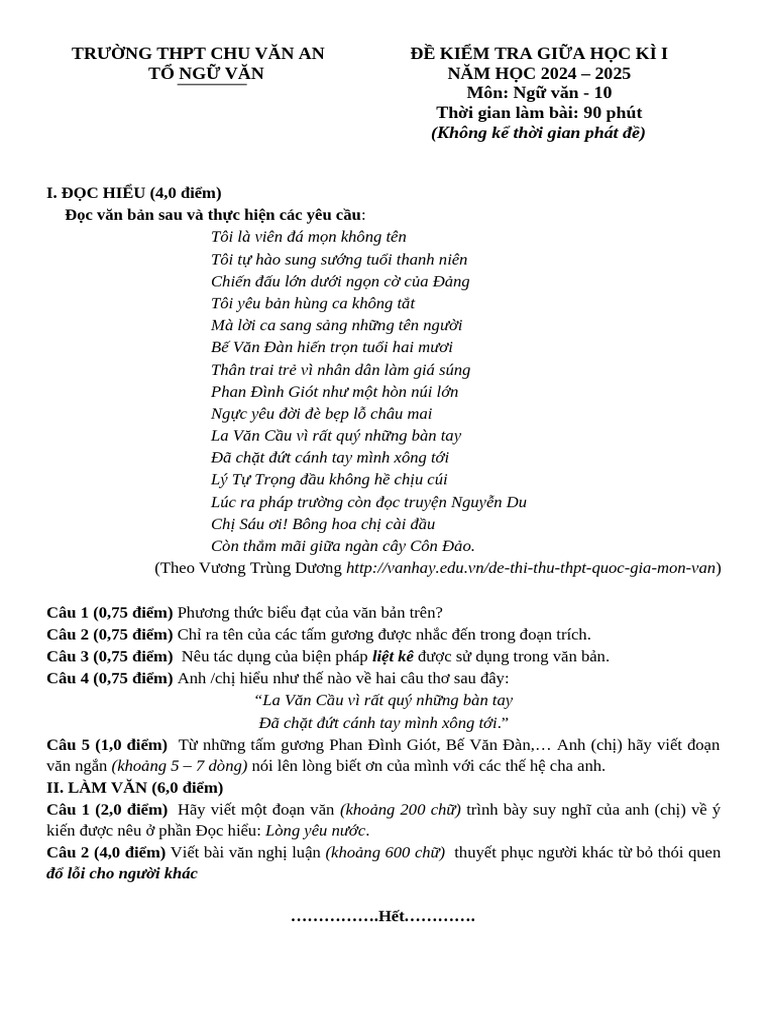 ĐỀ IN THI GIỮA KÌ C3 | PDF