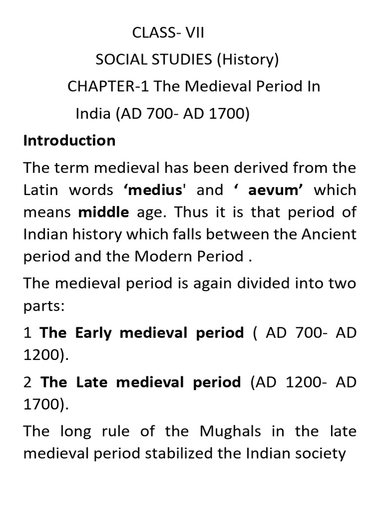 Class 7th Social Studies (History) Lesson 1... | PDF | Middle Ages