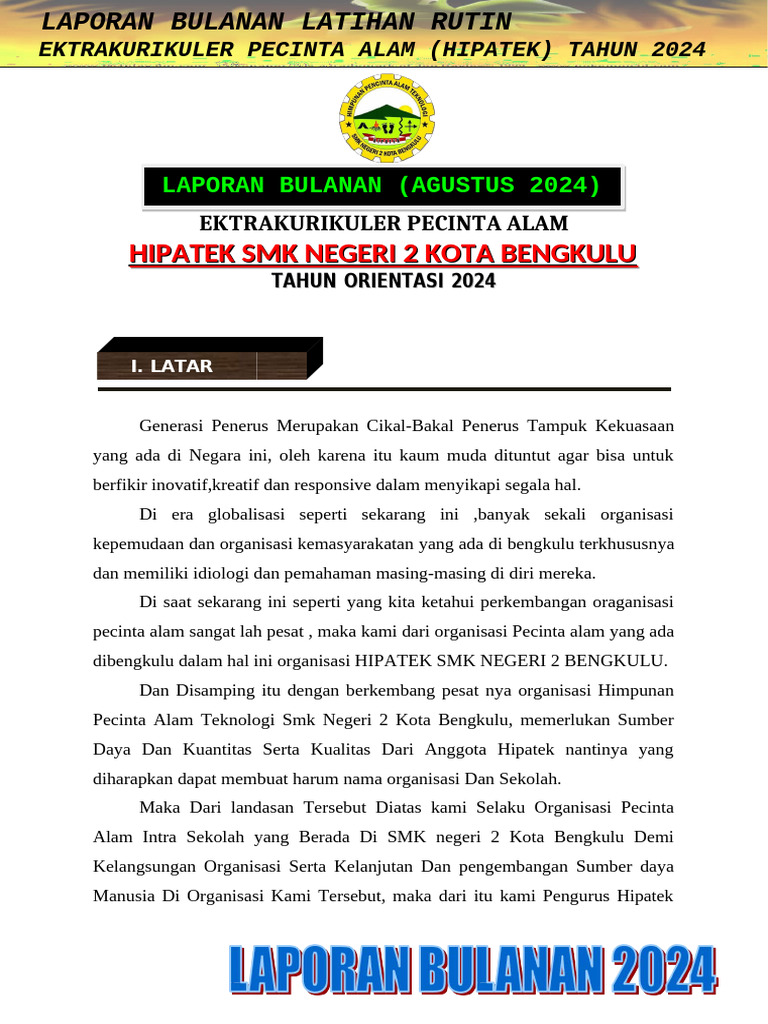 Laporan Ekskul PA (Agustus) | PDF